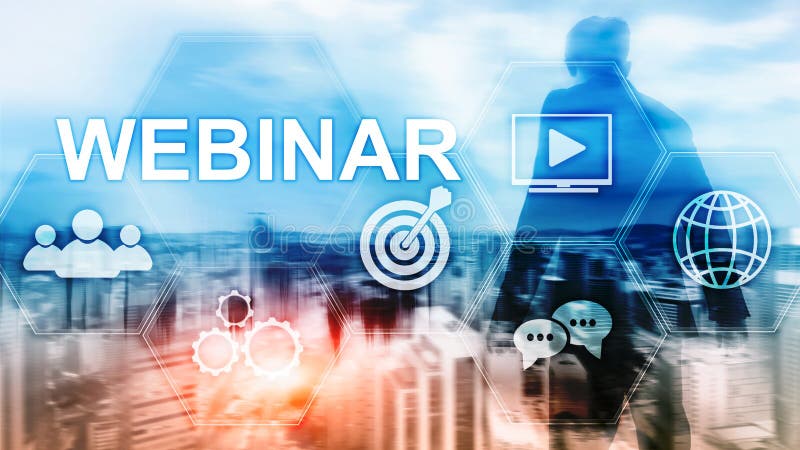 Webinar, Personal Development and E-learning Concept on Blurred ...