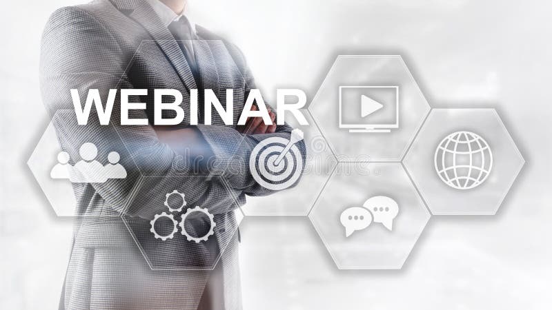 Webinar, Personal Development and E-learning Concept on Blurred ...