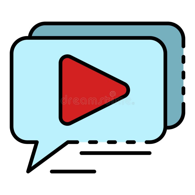 Webinar Play Chat Icon Color Outline Vector Stock Vector - Illustration ...