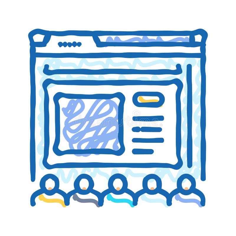 Webinar Presentation Virtual Conference Icon Doodle Illustration Stock ...