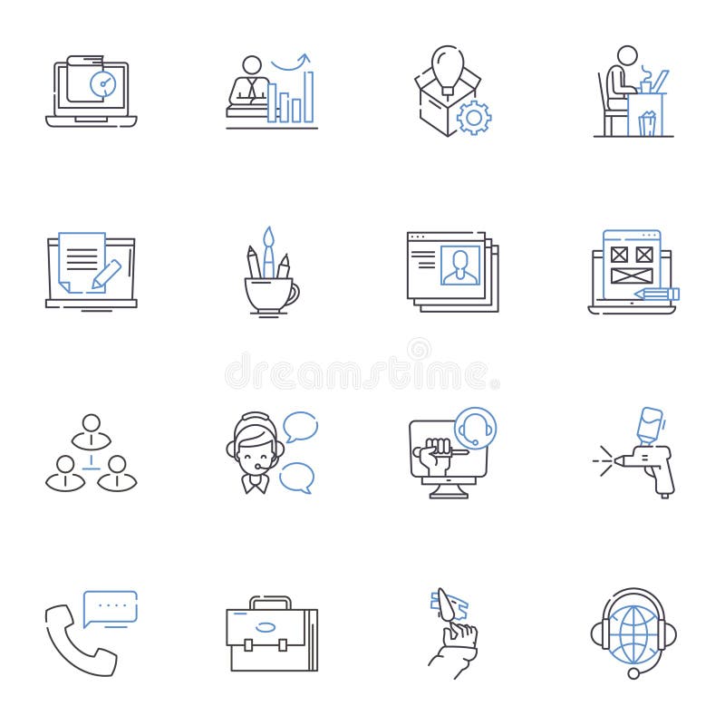 Webinar Series Line Icons Collection. Education, Training, Presentation ...