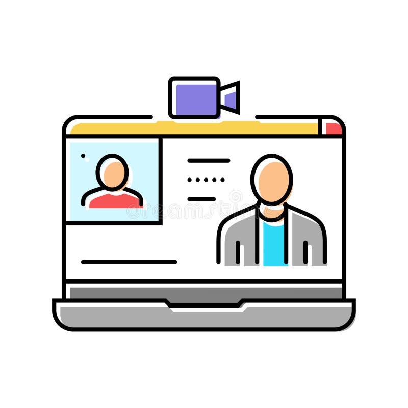 Webinar Session Online Learning Platform Color Icon Vector Illustration ...