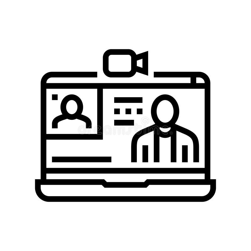Webinar Session Online Learning Platform Line Icon Vector Illustration ...