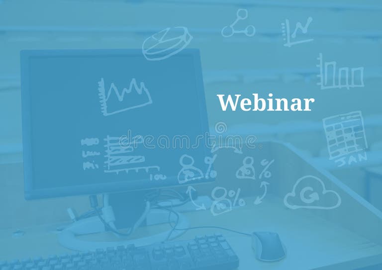 Webinar Text with Drawings Graphics Stock Photo - Image of meeting ...