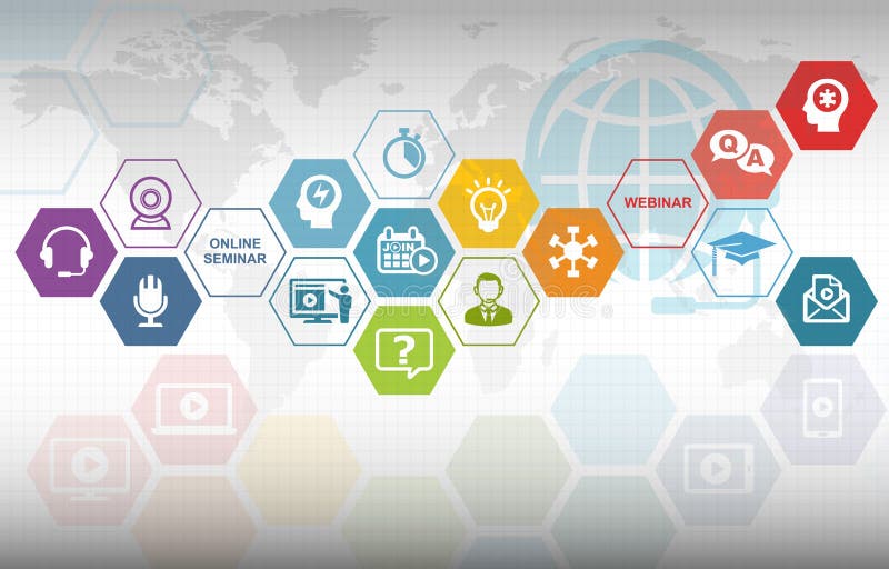 Webinar Training Online Education Background Stock Illustration ...