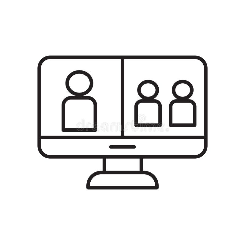 Webinarline in Thin Line Black Color. Flat Simple Vector Symbols ...