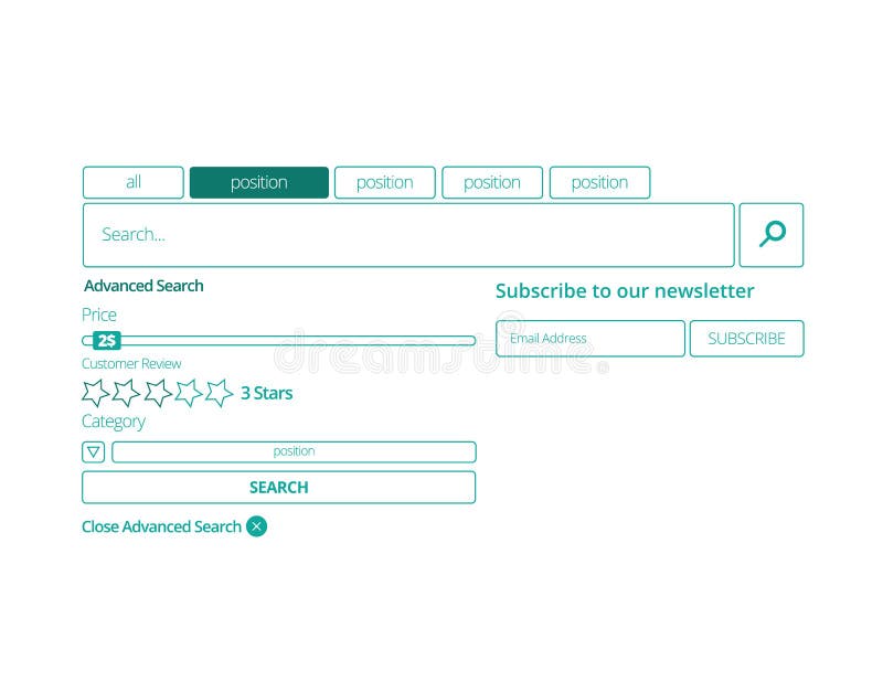 Webiste search panel stock vector. Illustration of form - 63884783