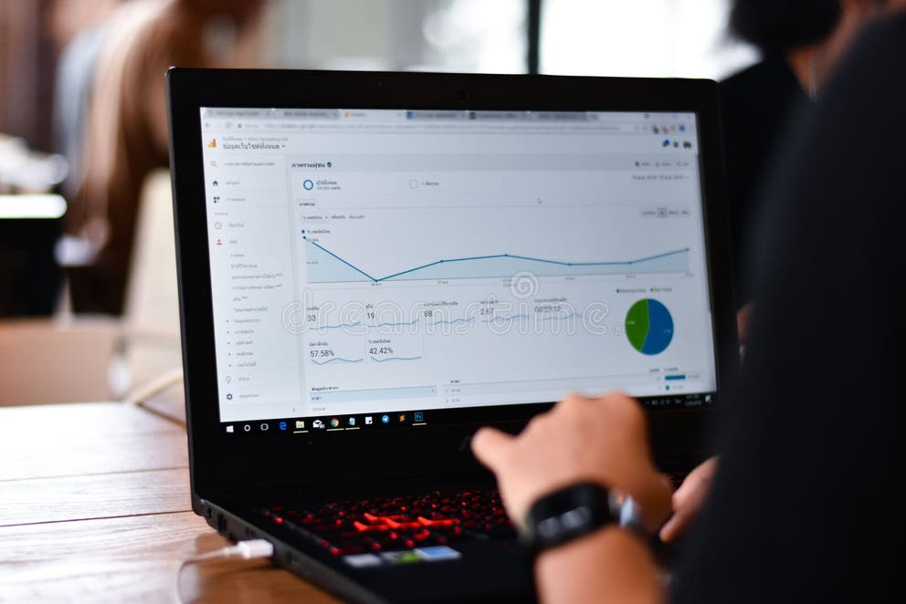 Webmaster View a Report Graph from Google Analytics. Editorial Image ...