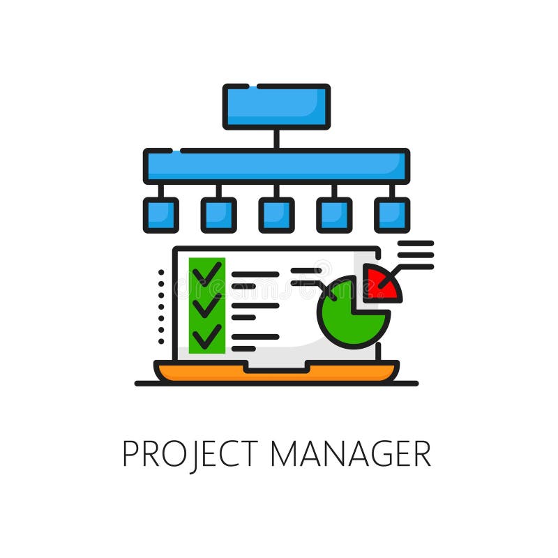 Webontwikkeling Het Projectmanager Thin Line Pictogram Vector ...