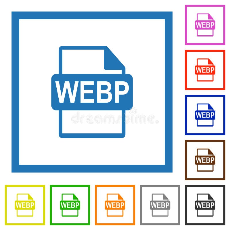 WEBP File Format Square Flat Multi Colored Icons Stock Vector ...