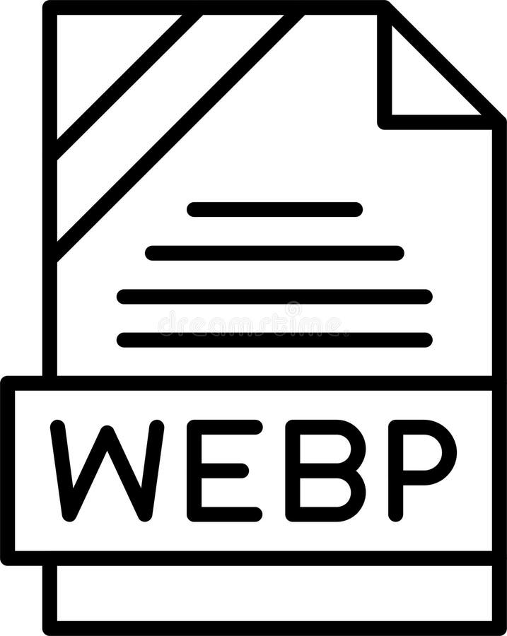 WEBP Outline Vector Icon stock vector. Illustration of file - 388820368