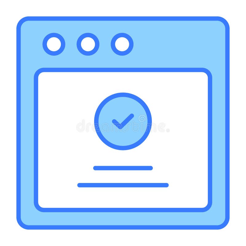 Webpage, Approved Icon Modern Illustration Stock Vector - Illustration ...