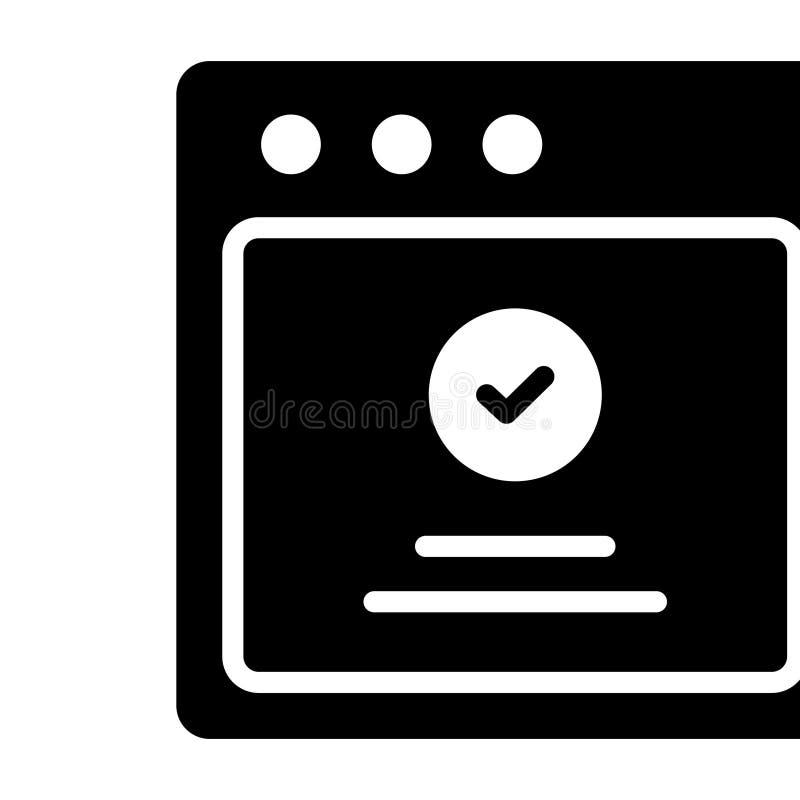 Webpage, Approved Icon Modern Illustration Stock Vector - Illustration ...