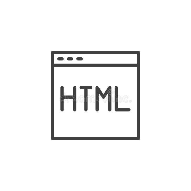 Webpage Html Code Outline Icon Stock Vector - Illustration of outline ...