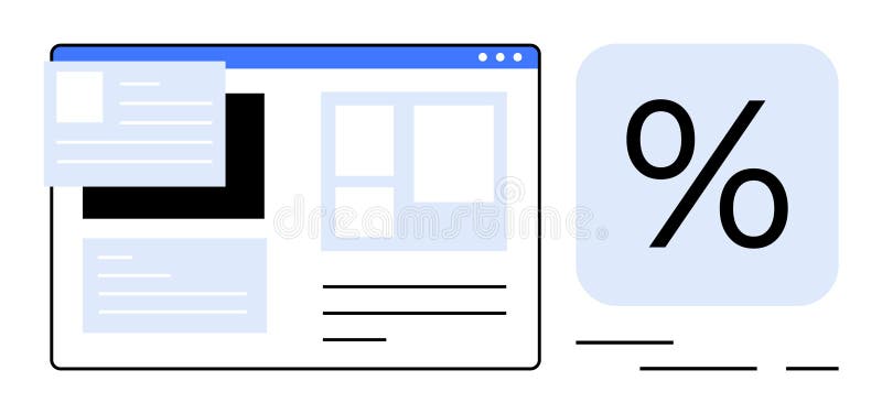 Website Analytics Dashboard with Percentage Metric Stock Illustration ...