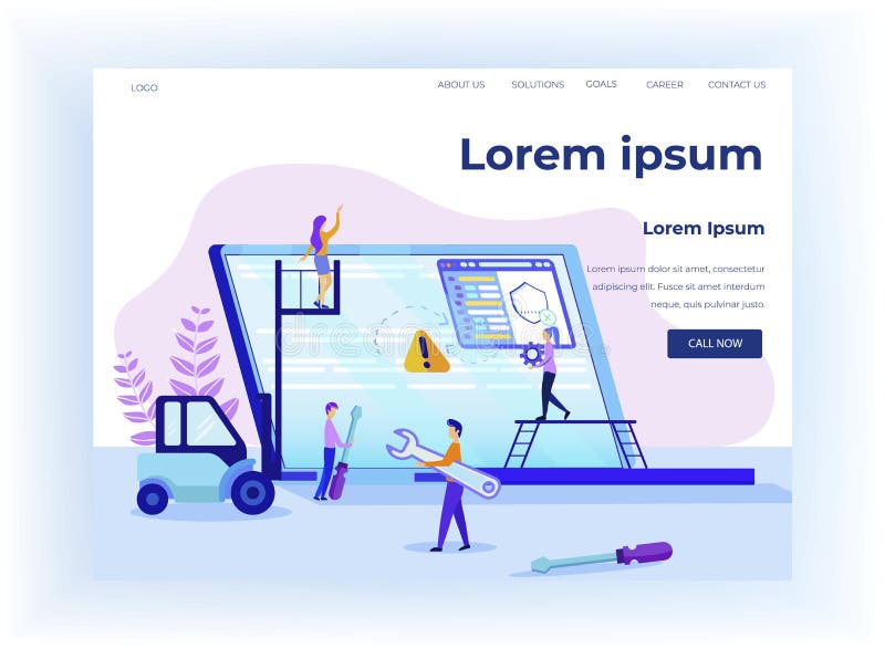 Webpage Under Construction Design Landing Page Stock Vector ...