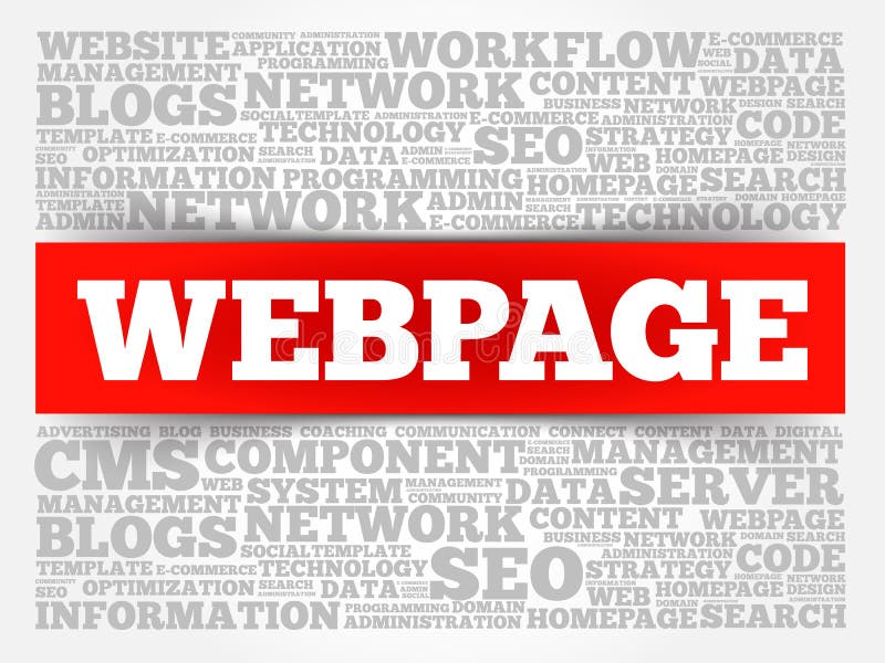 Webpage word cloud stock illustration. Illustration of site - 205215289