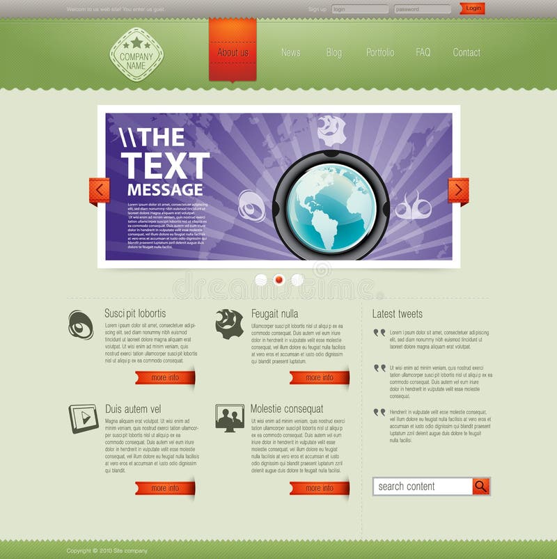 Corporate Website Template. Stock Vector - Illustration of template ...