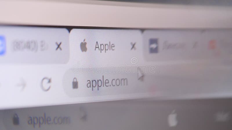 Apple.com Address in Browser and Logo on the Screen. Editorial Macro ...