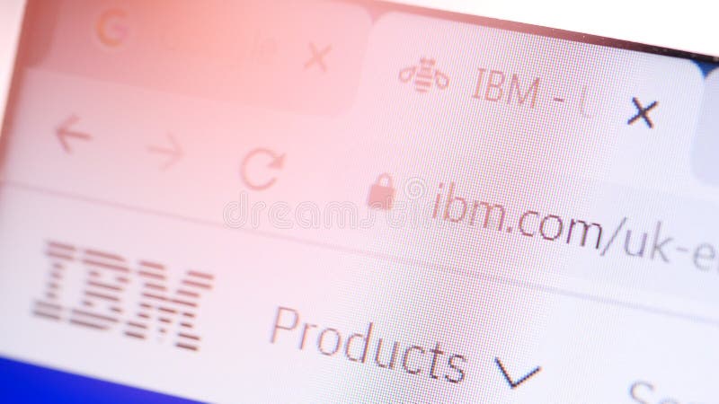 Ibm.com Website in Browser and Logo on the Computer Screen. Editorial ...