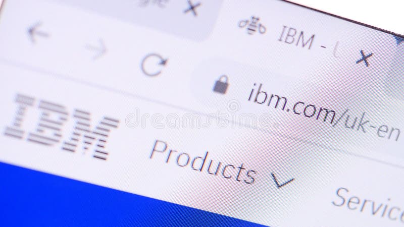 IBM Domain Name in Browser and Logo on the Computer Screen. Editorial ...