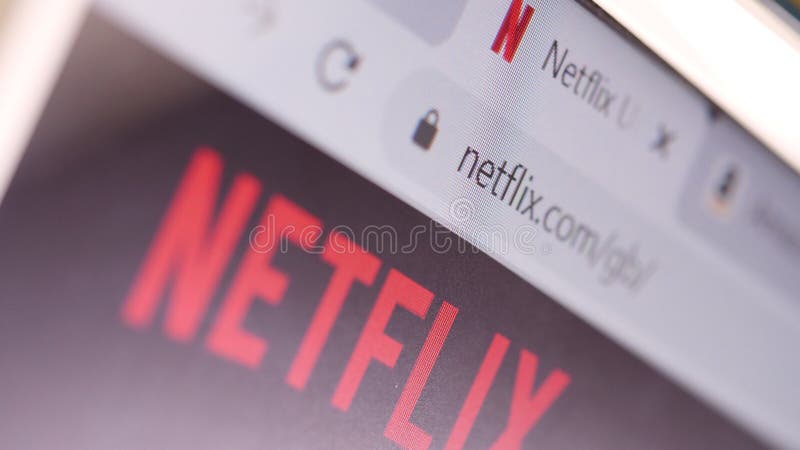 Netflix Website Address in Browser and Logo on the Computer Screen ...