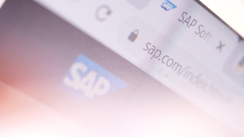 Website of SAP SE in Browser and Logo on the Computer Screen. Editorial ...
