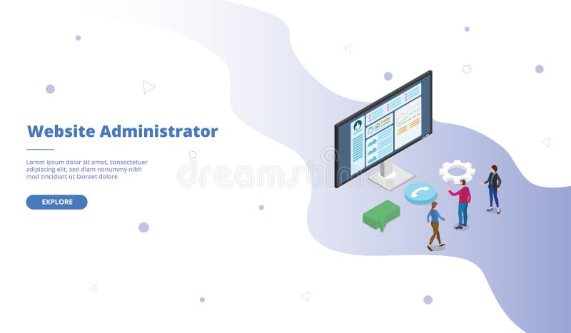 Website Admin or Administrator Campaign for Web Website Template Page ...