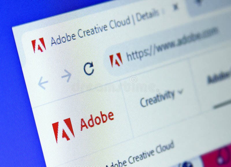 Adobe company logo editorial photo. Image of laptop - 297214091