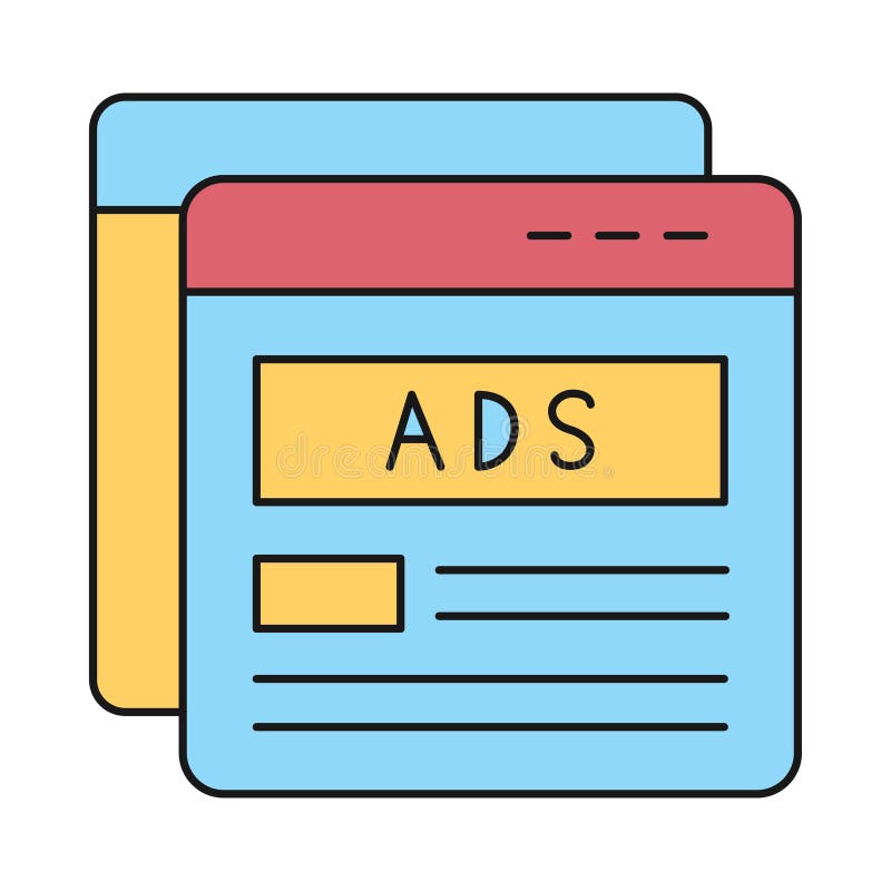 Website, Ads, Web, Digital Media Ads Icon Stock Vector - Illustration ...