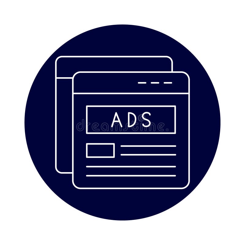 Website, Ads, Web, Digital Media Ads Icon Stock Vector - Illustration ...