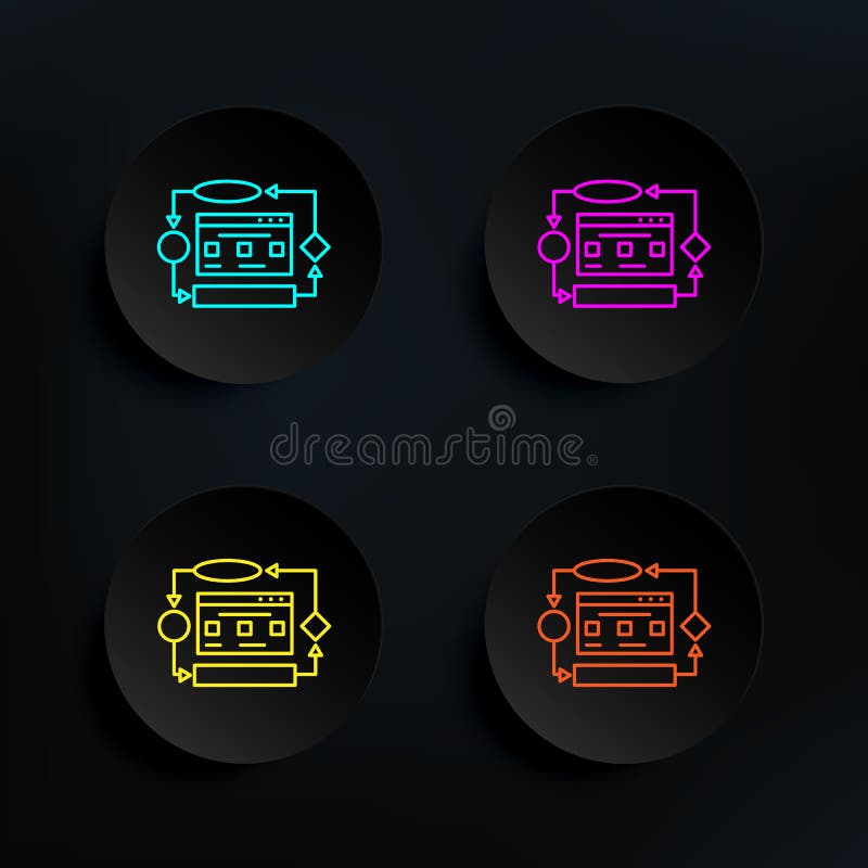 Website Algorithm Dark Badge Color Set Icon. Simple Thin Line, Outline ...