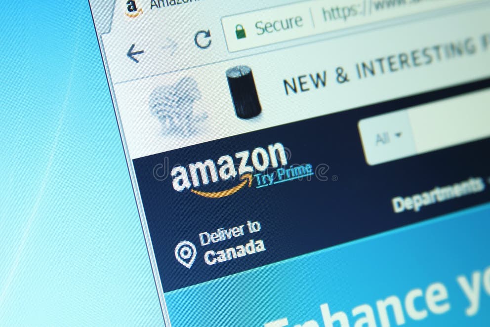 Amazon website editorial stock photo. Image of electronics - 124883098