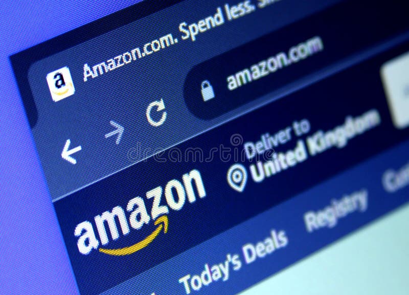 Amazon website editorial stock image. Image of vectors - 297318009