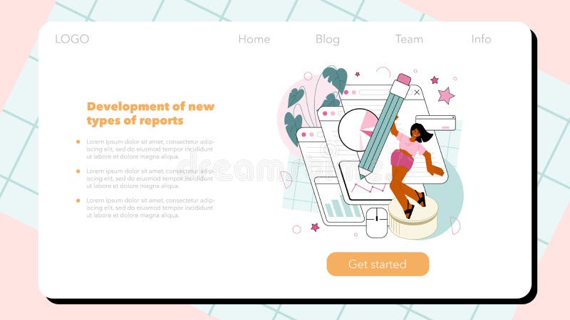 Website Analyst Web Banner or Landing Page. Web Page Analysis Stock ...