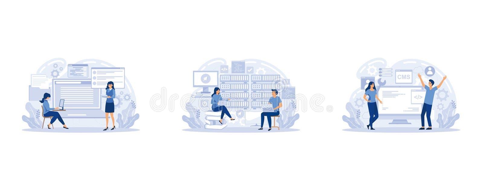 Website Architecture Concept, CMS Content Management System, Interface ...