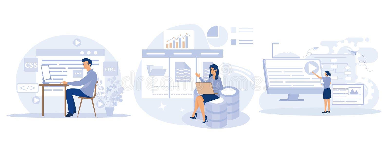 Website Architecture Concept, CMS Content Management System, Interface ...