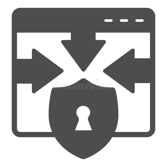 Website and Arrows at Shield with Keyhole Solid Icon, Osint Analytics ...