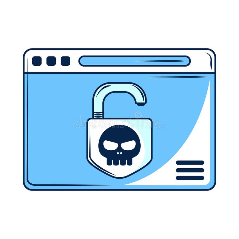 Website Attack Virus Cybersecurity Stock Illustration - Illustration of ...
