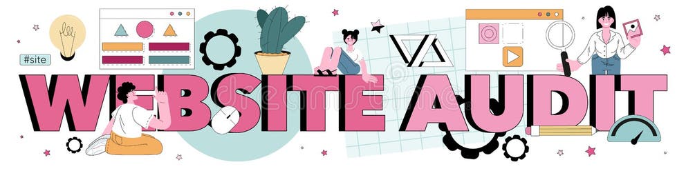 Website Audit Typographic Header. Web Page Analysis, Website Stock Vector - Illustration of ...