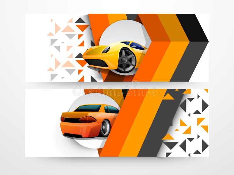 Website Automobile Header or Banner. Stock Illustration - Illustration ...