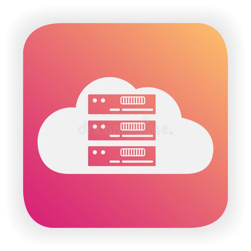 Cloud Storage Server Icon. Technology Online. Flat Vector. Stock Vector ...