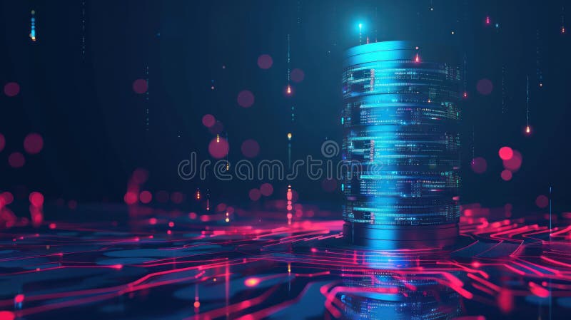 A Website Banner with Database Icon Technology Stock Illustration ...