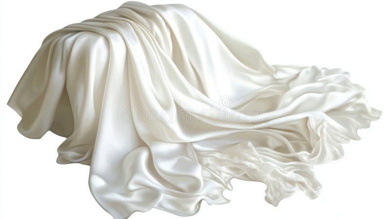 A Website Banner Featuring an Elegant Wave of Cream Silk Against a ...