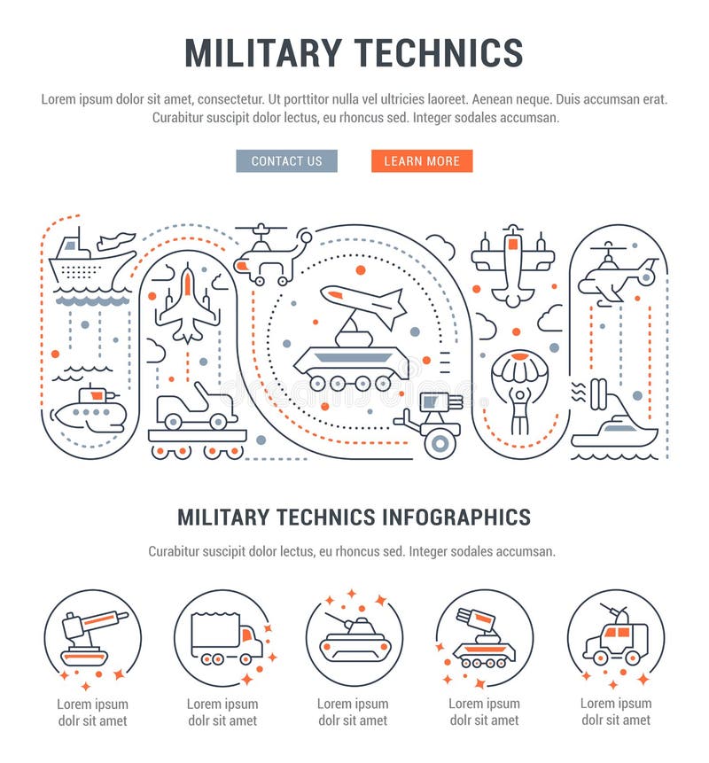 Website Banner and Landing Page of Military Technics. Stock ...