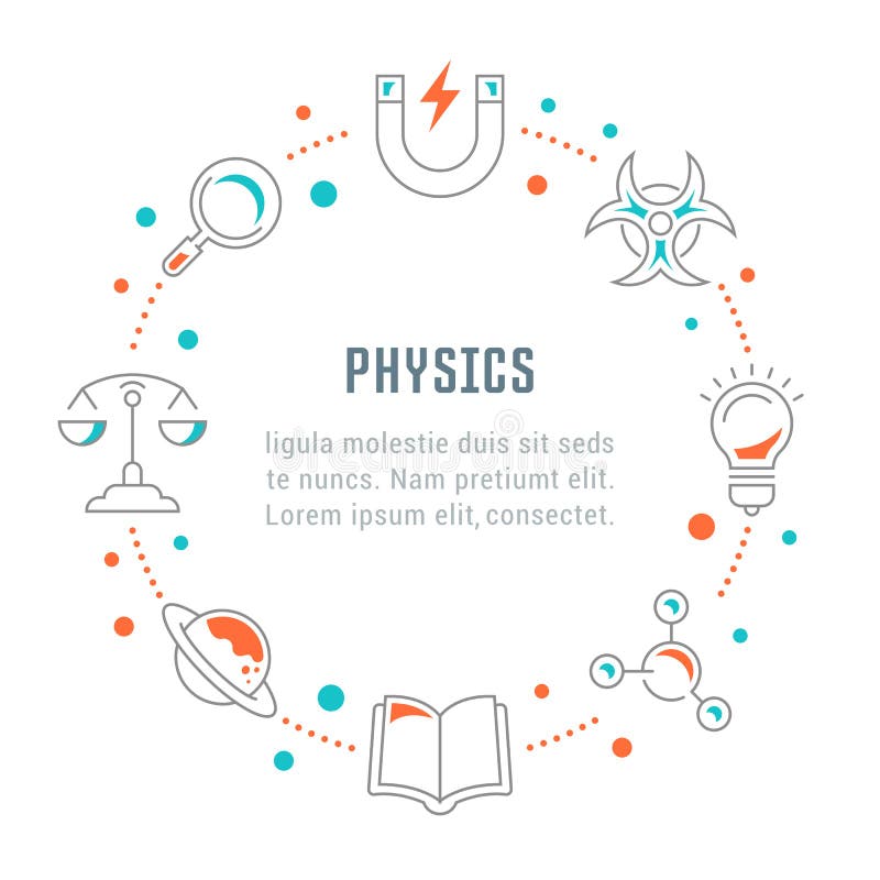 Website Banner and Landing Page of Physics. Stock Illustration ...