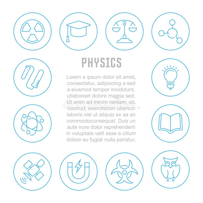 Website Banner and Landing Page of Physics. Stock Illustration ...