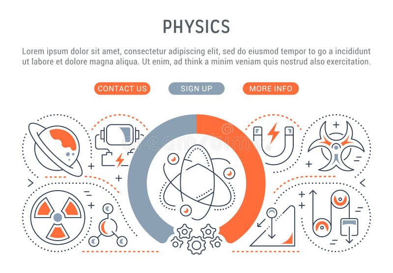Banner physics stock illustration. Illustration of electron - 8795404