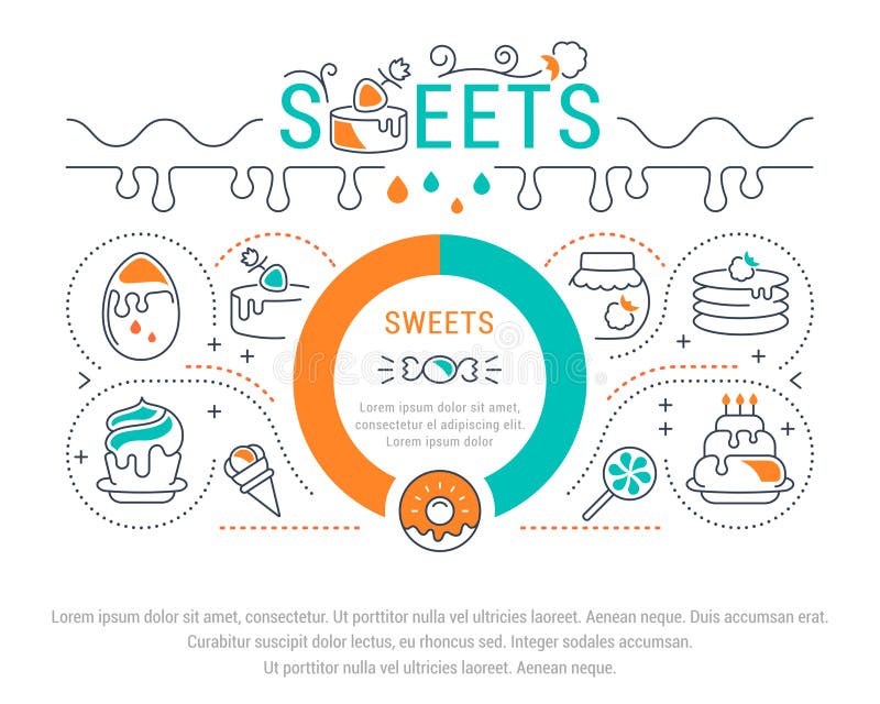 Website Banner and Landing Page of Sweets. Stock Illustration ...