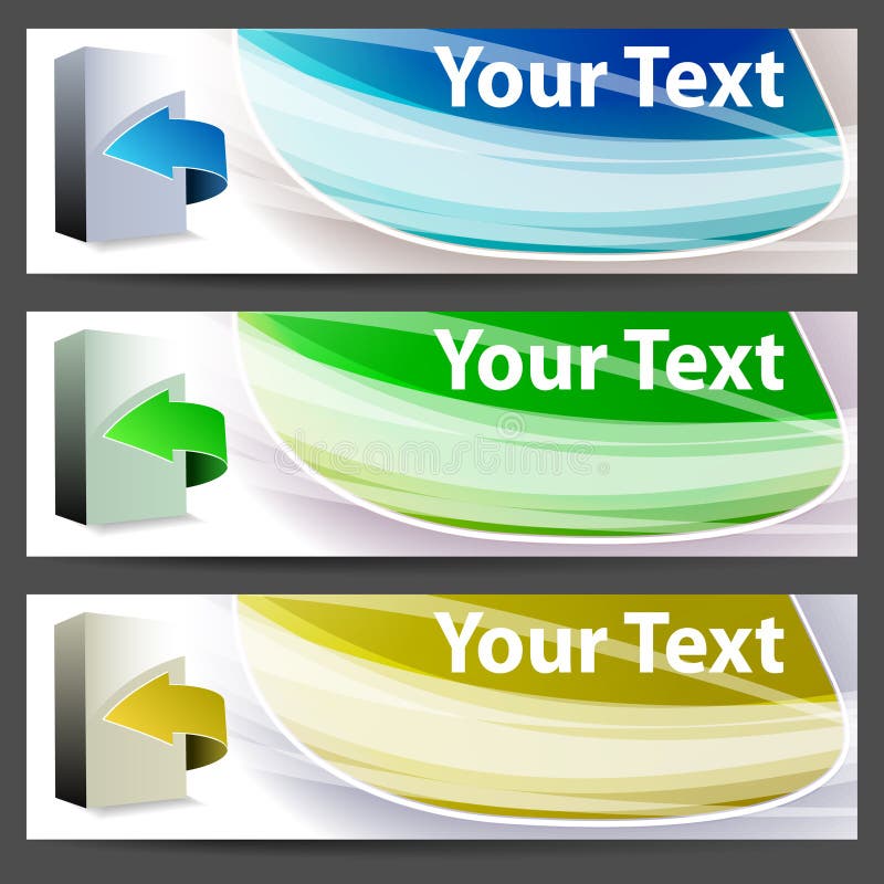 Website Banner Set stock vector. Illustration of curled - 253958577